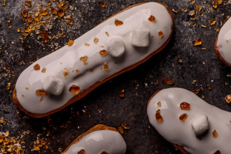 Sweet Potato Marshmallow Glazed Eclairs | Southern FATTY