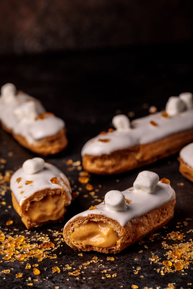 Sweet Potato Marshmallow Glazed Eclairs | Southern FATTY
