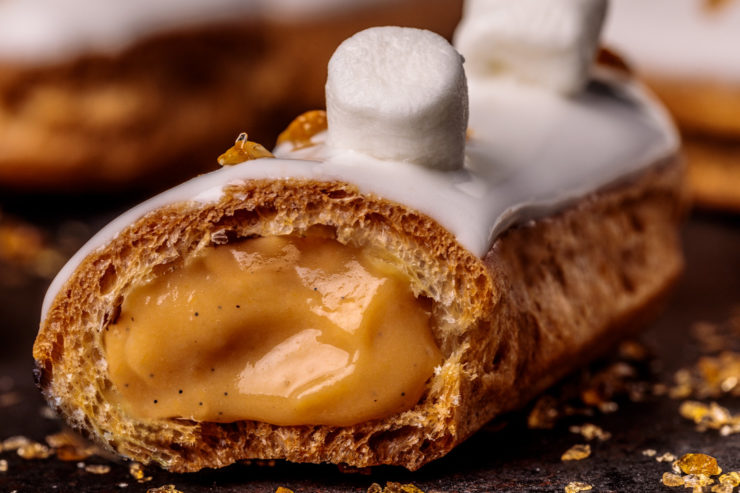 Sweet Potato Marshmallow Glazed Eclairs | Southern FATTY