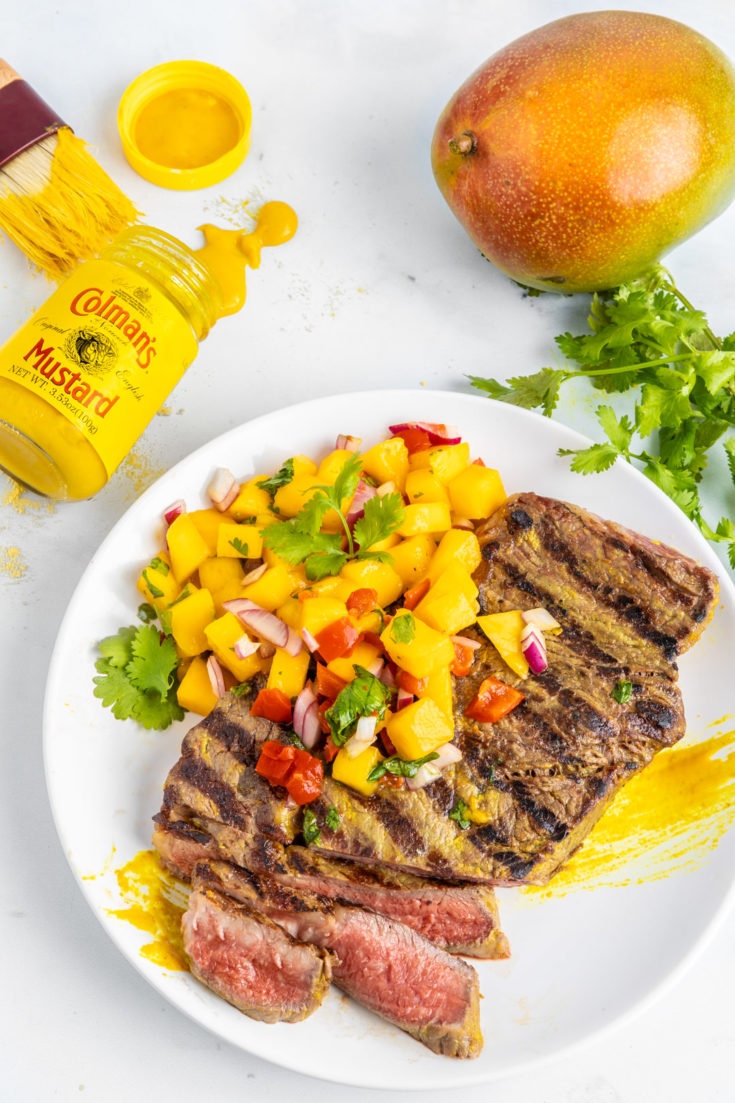 Mustard Grilled Steak with Mango Salsa | Southern FATTY