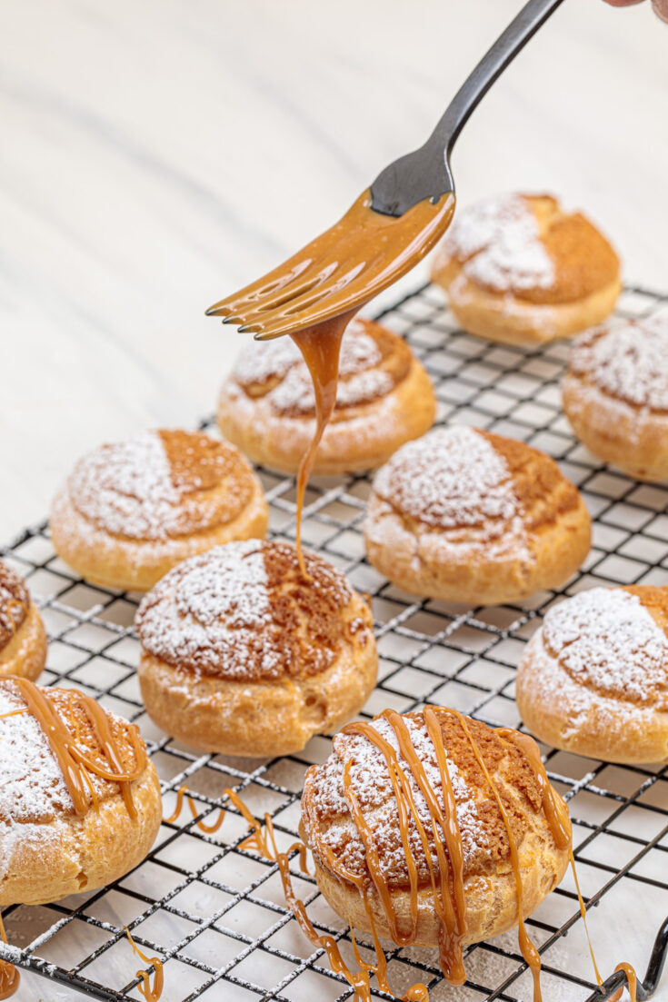 Bourbon Caramel Cream Puffs | Southern FATTY