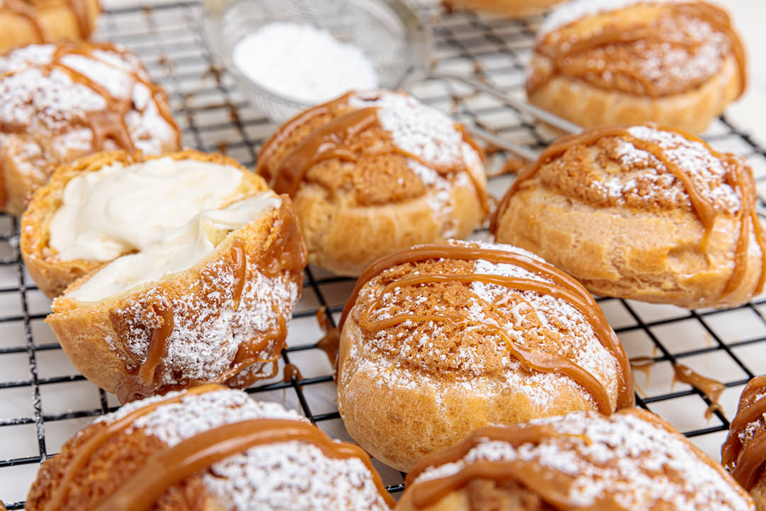 Bourbon Caramel Cream Puffs | Southern FATTY