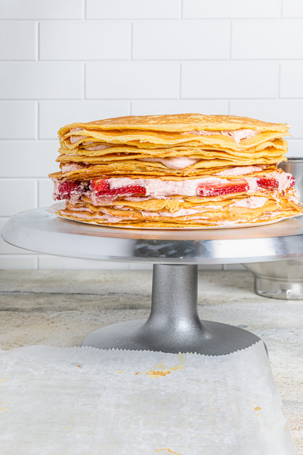Strawberries & Cream Crêpe Cake | Southern FATTY