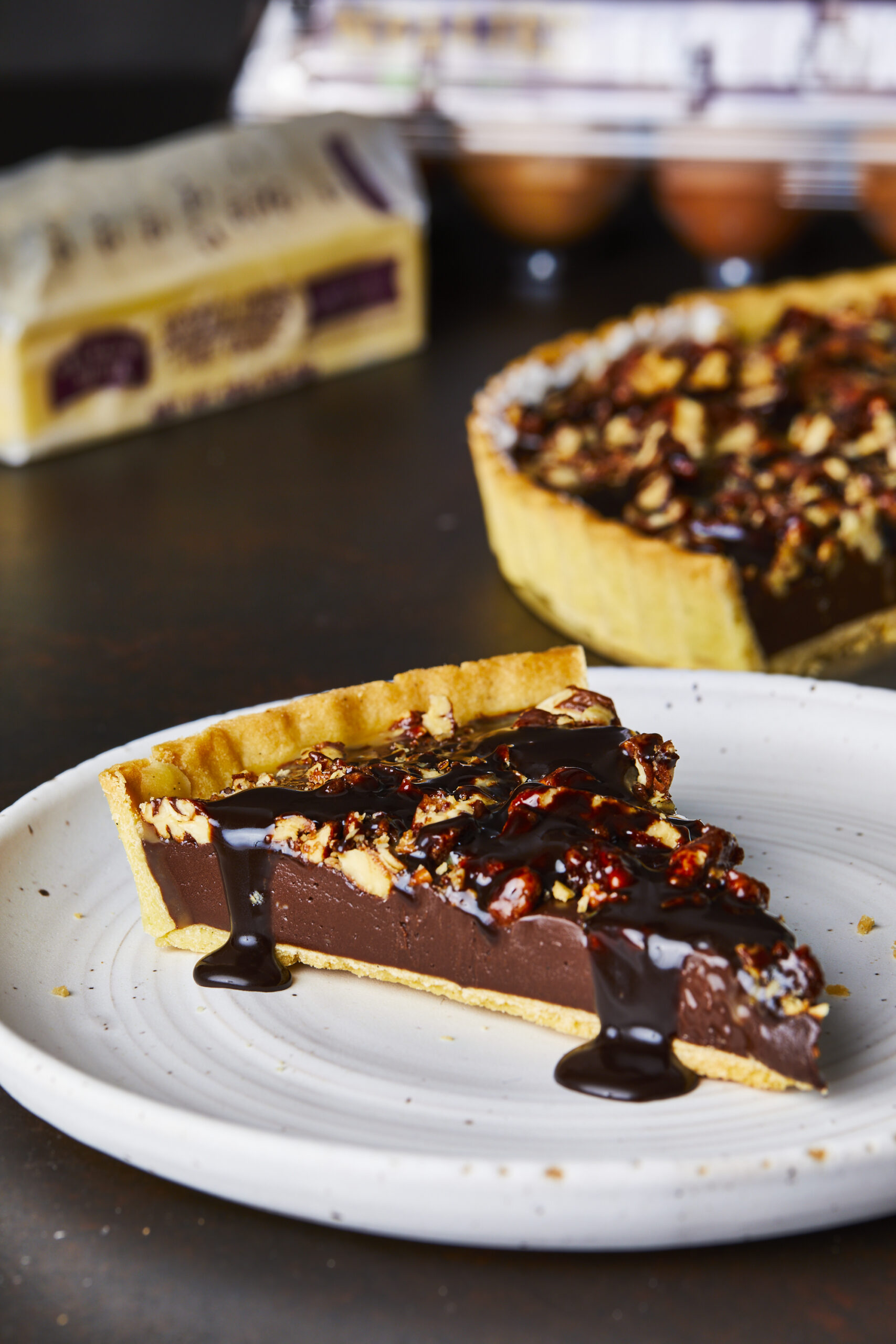 Melted Ice Cream Chocolate Tart with Pecans | Southern FATTY